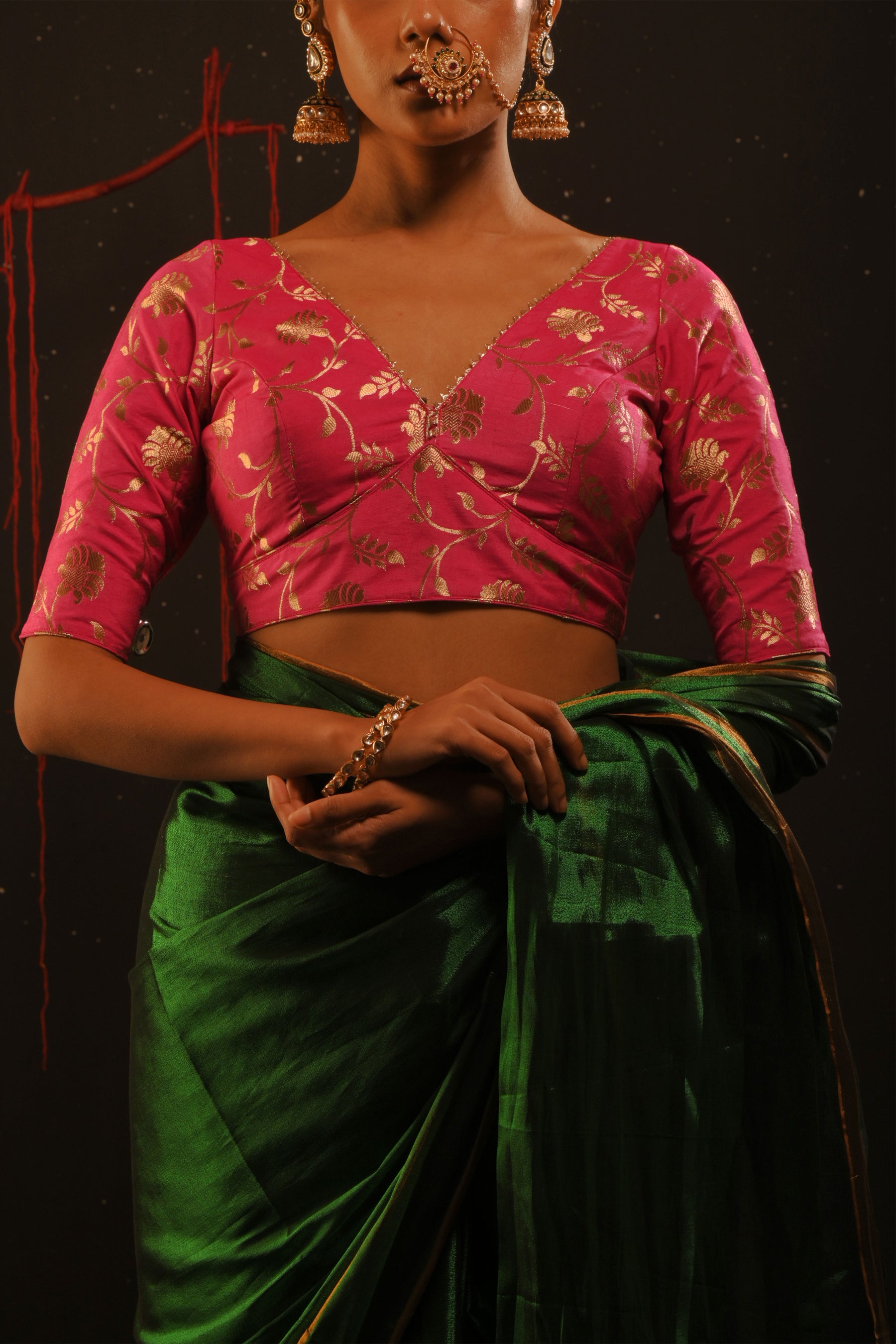 V Cut Blouse - Buy Readymade V Shape Blouse | Huts & Looms